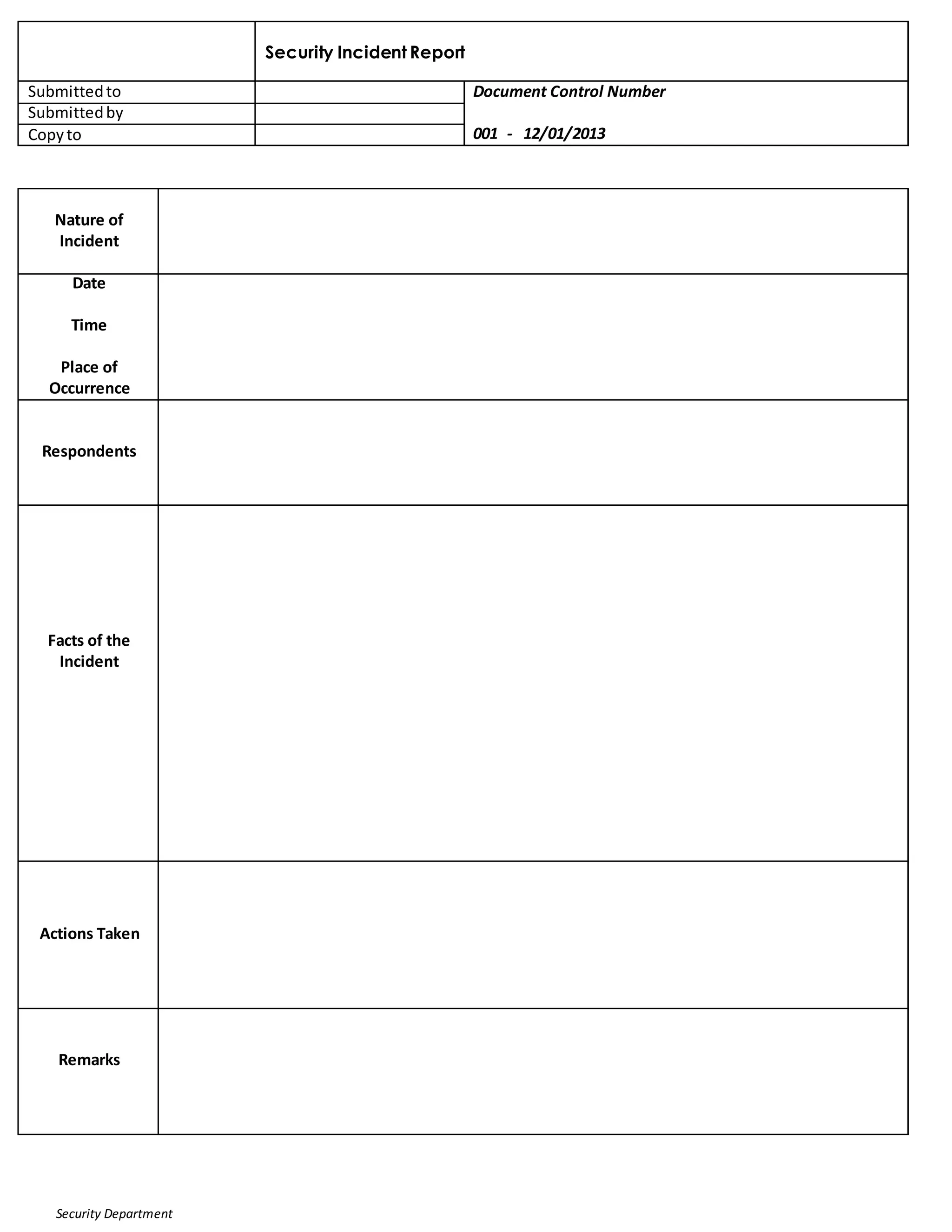 Security Investigation Report Format for New Practitioner | DOCX