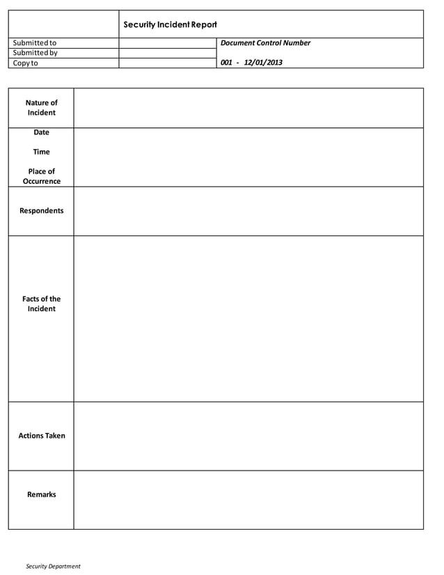 Security Investigation Report Format for New Practitioner | DOCX