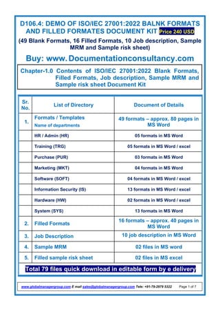Sample ISO 27001:2022 Blank Forms | PDF