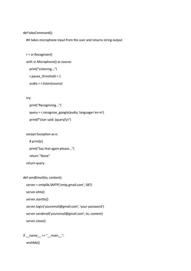 Sample Jarvis(desktop assistant) | PDF