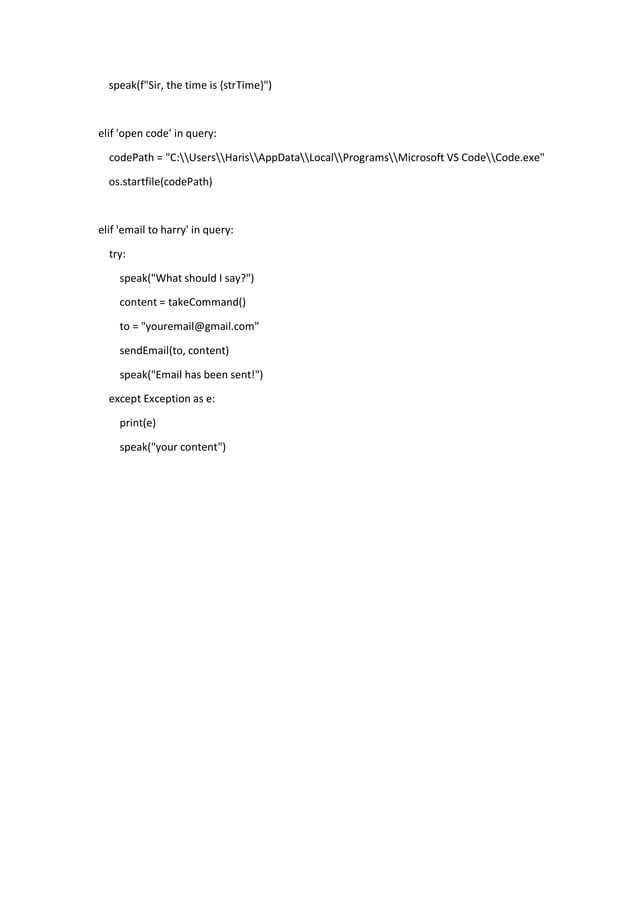Sample Jarvis(desktop assistant) | PDF