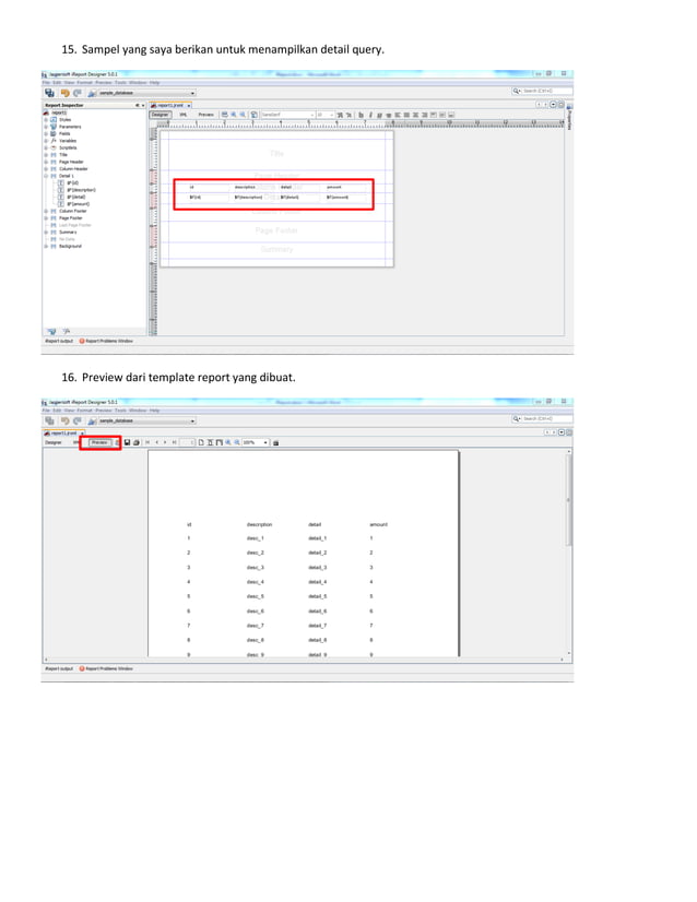 Sample jasper report (design with IReport & code sample) | PDF