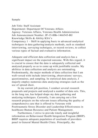 SampleJob Title Staff AssistantDepartment Department Of Ve.docx