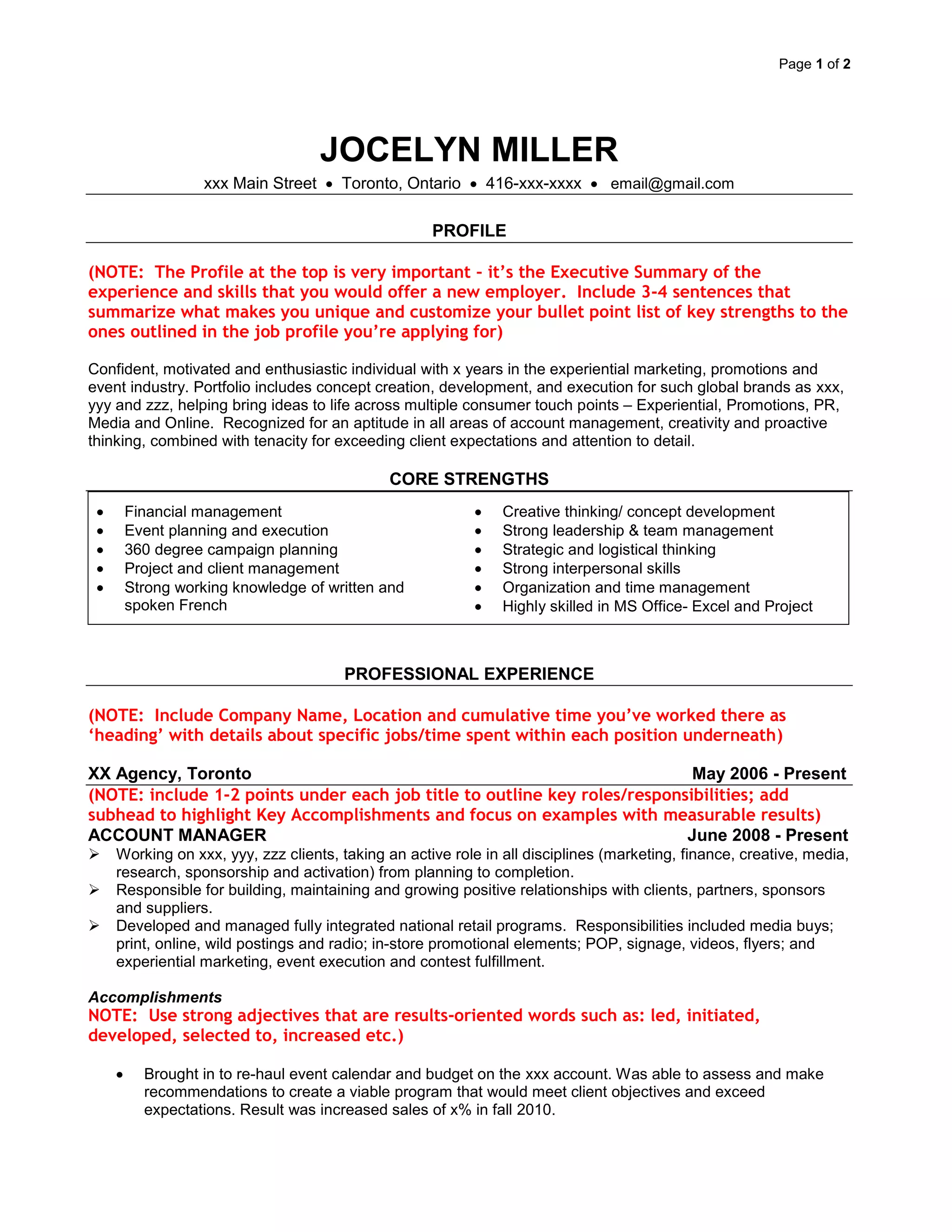 Sample Agency Resume | PDF