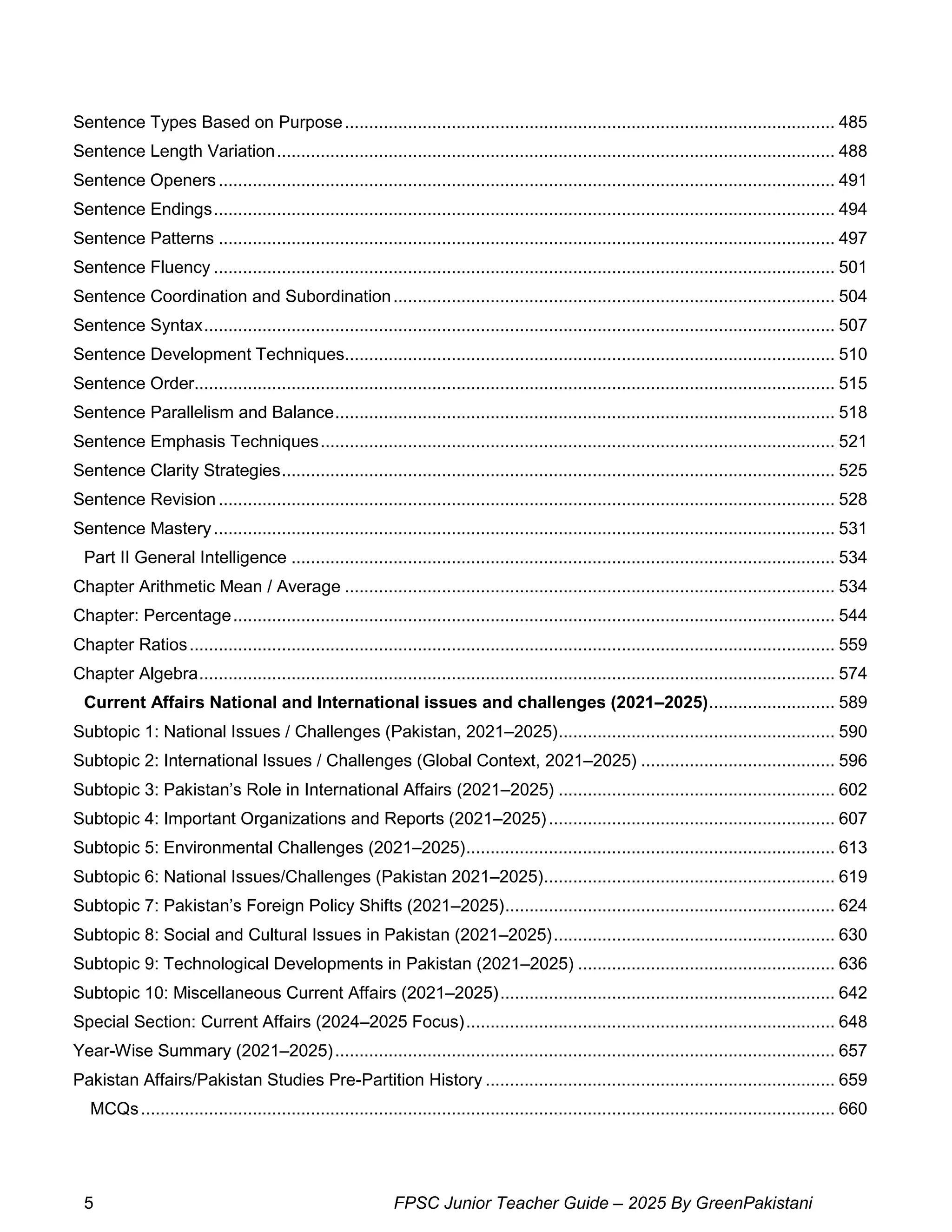 FPSC Junior Teacher Guide GreenPakistani | PDF