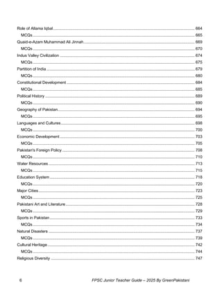FPSC Junior Teacher Guide GreenPakistani | PDF