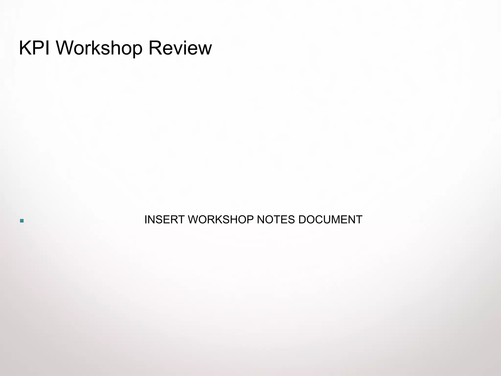 KPI Workshop | PDF