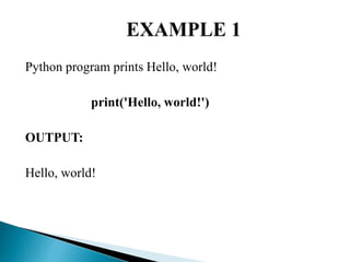 Sample Lab Orientation in Python orientation | PPT | Programming Languages | Computing