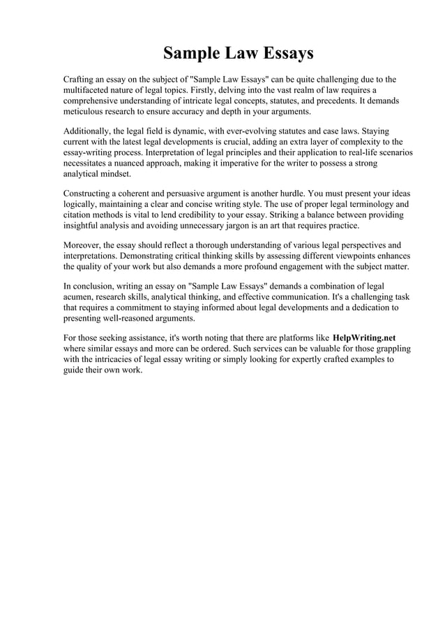 Sample Law Essays | PDF