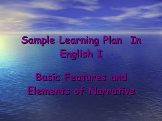 Sample learning plan in English 1 | PPT