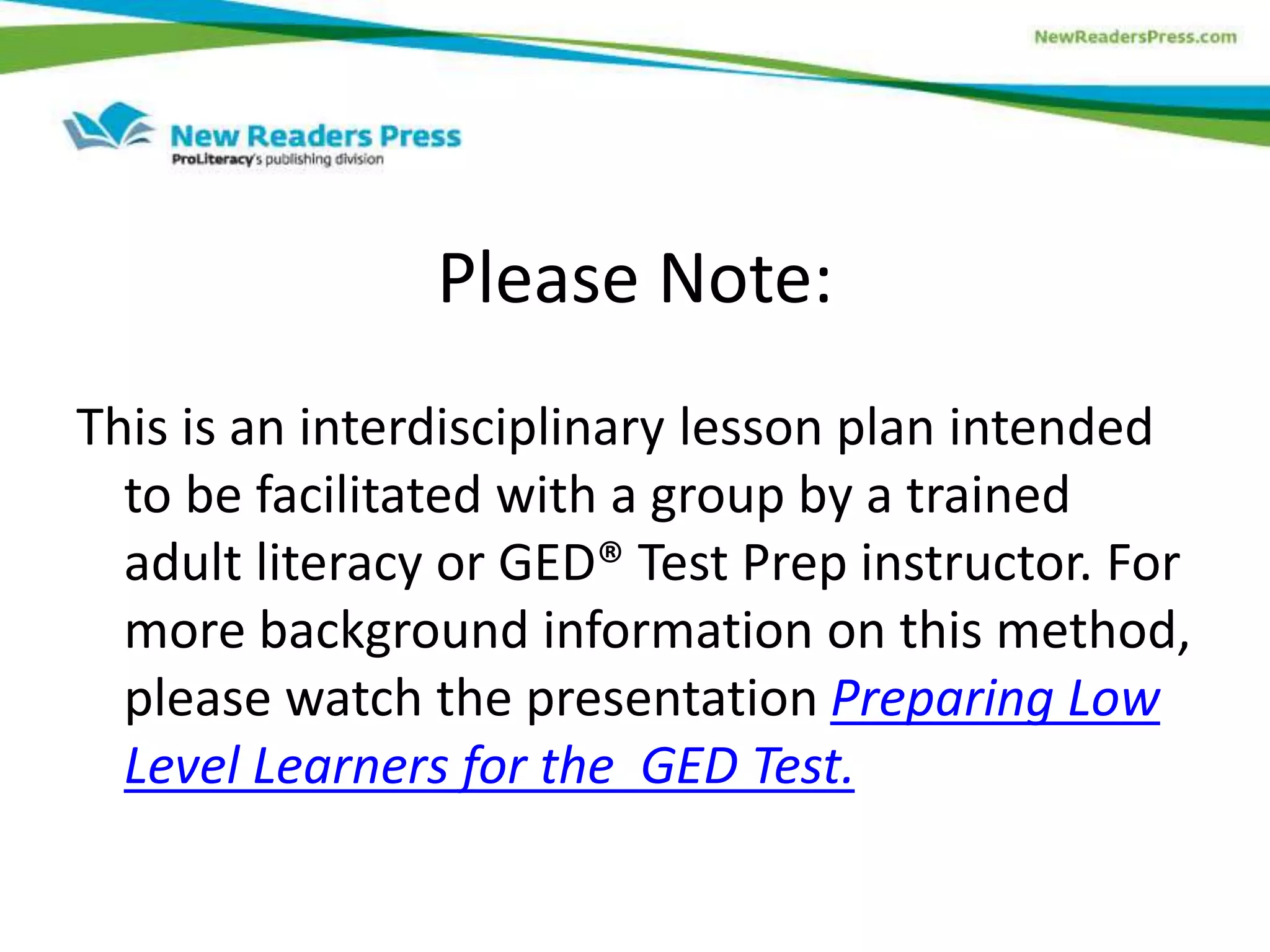 Sample GED Test Prep Lesson: Orange You Glad | PPTX
