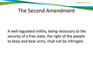 Sample GED Test Prep Lesson: Up In Arms Over the 2nd Amendment | PPTX