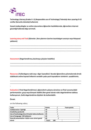 iTec Sample lesson plan | PDF