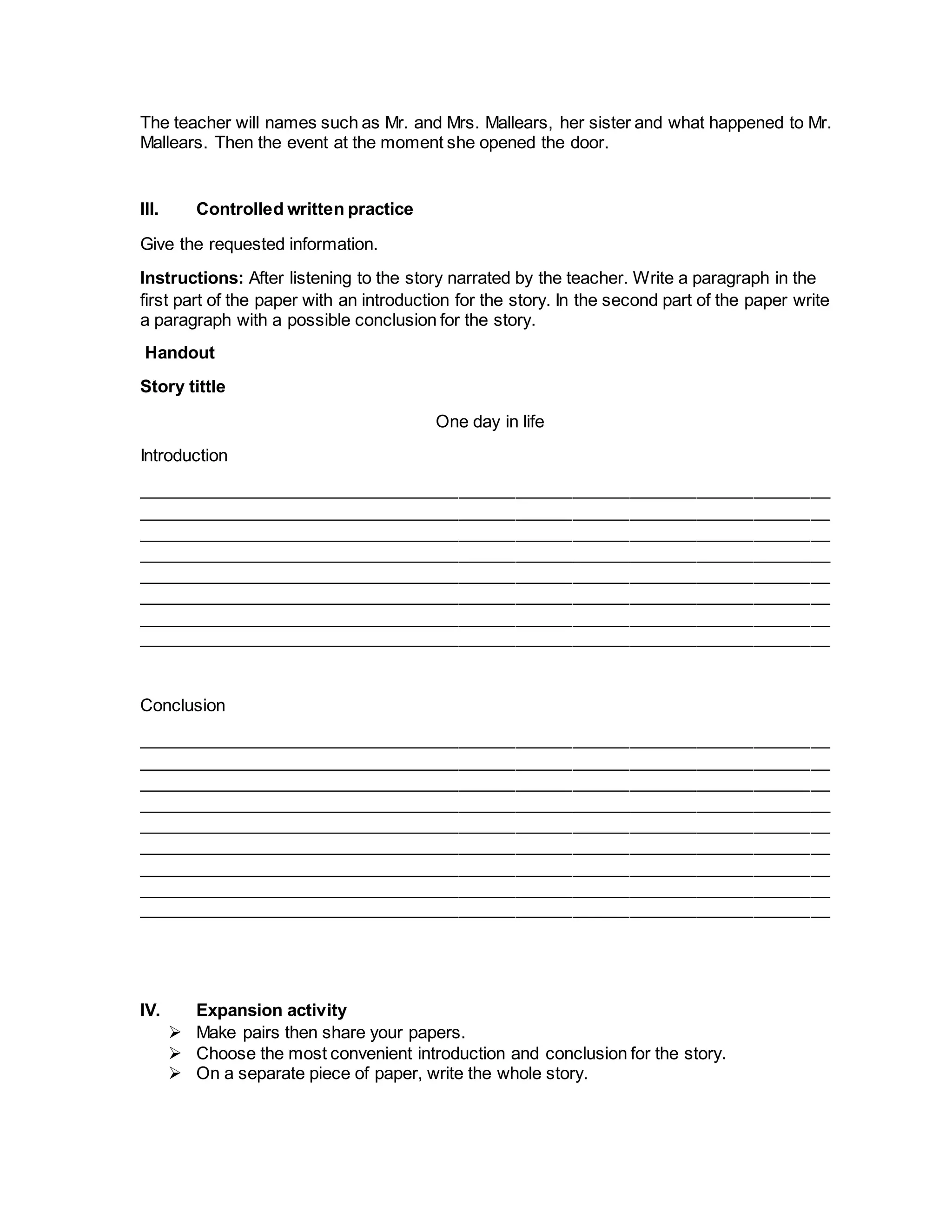 Sample lesson plan | DOCX