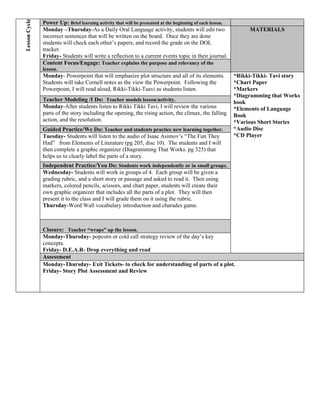 Sample lesson plan 2010 2011[1st] | DOC