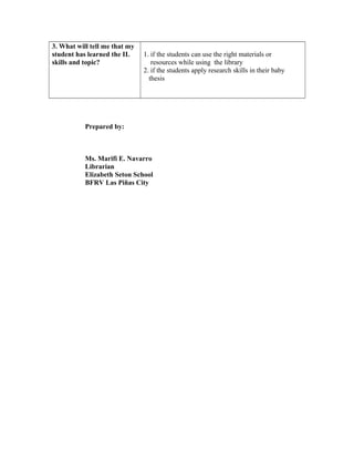 Sample lesson plan research | DOC
