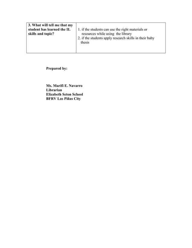 Sample lesson plan research | DOC