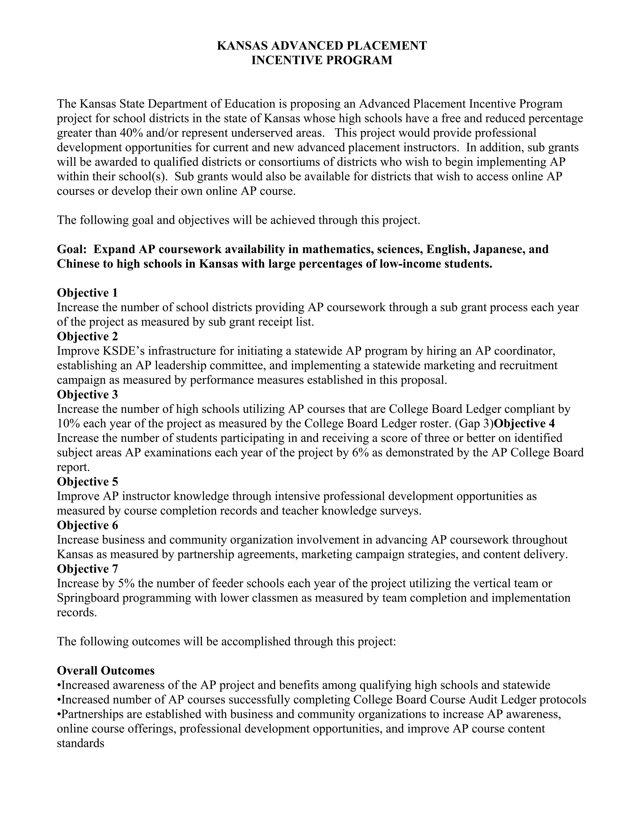 Sample letter ap program initiative | PDF