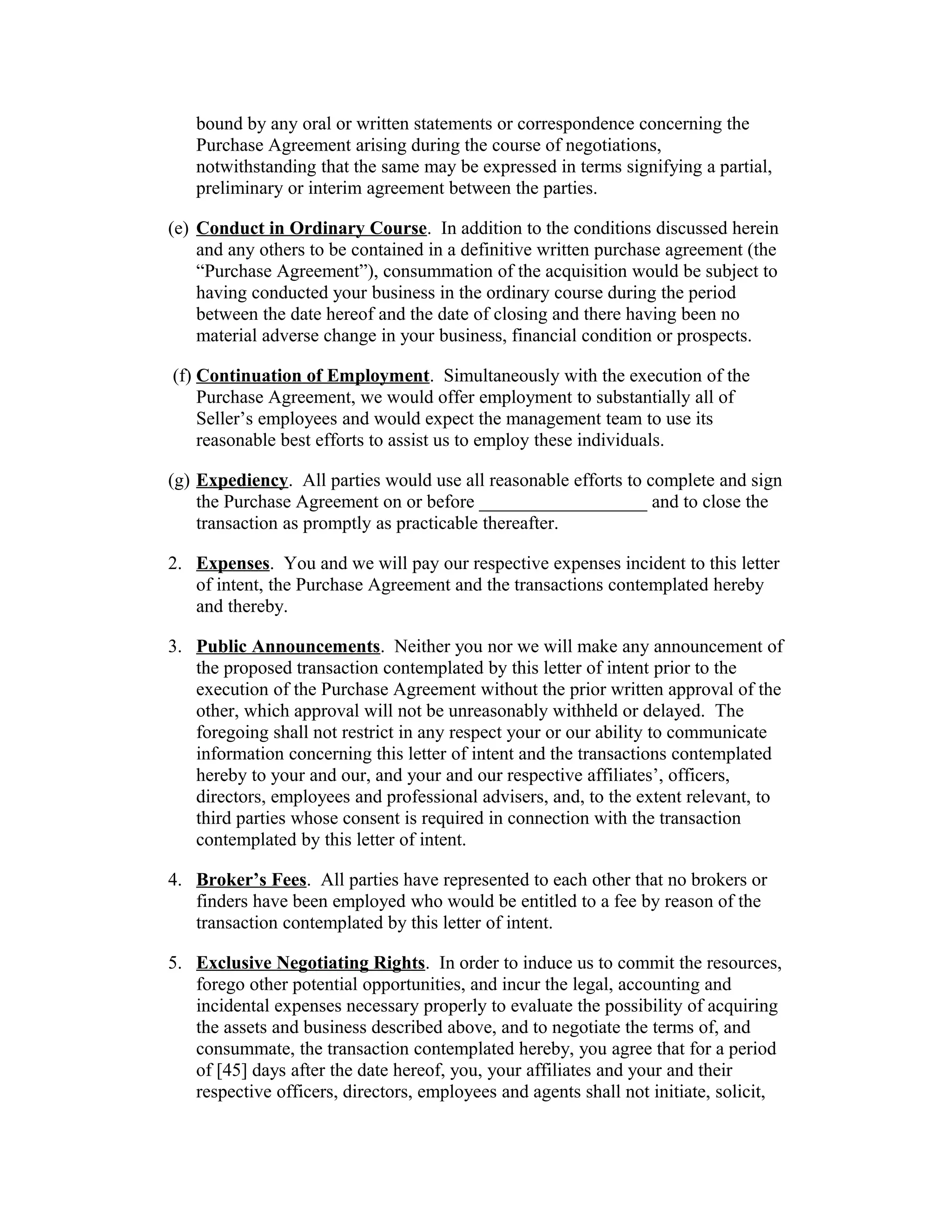 Sample letter of intent | DOC