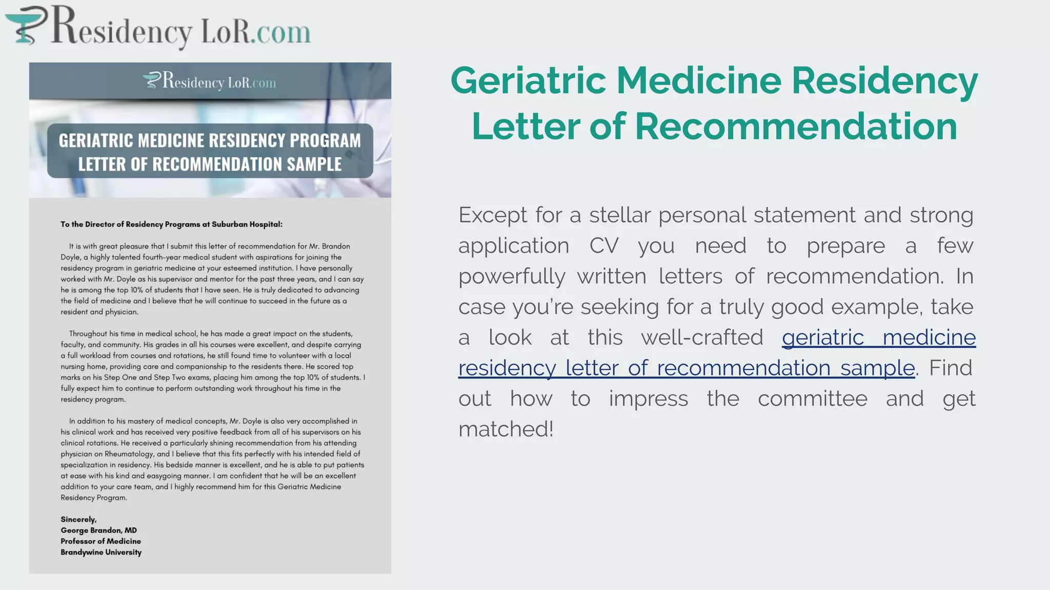 Amazing Collection of Residency Letter of Recommendation Samples | PPT