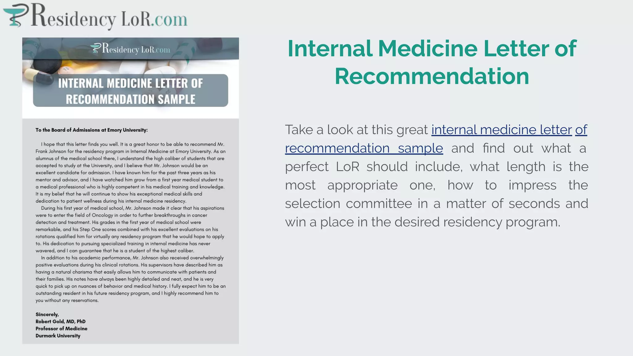 Amazing Collection of Residency Letter of Recommendation Samples | PPT