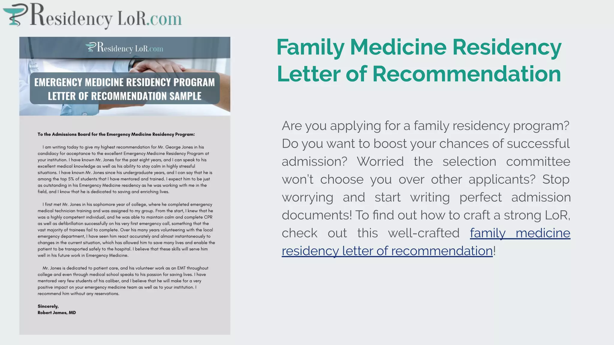 Amazing Collection of Residency Letter of Recommendation Samples | PPT
