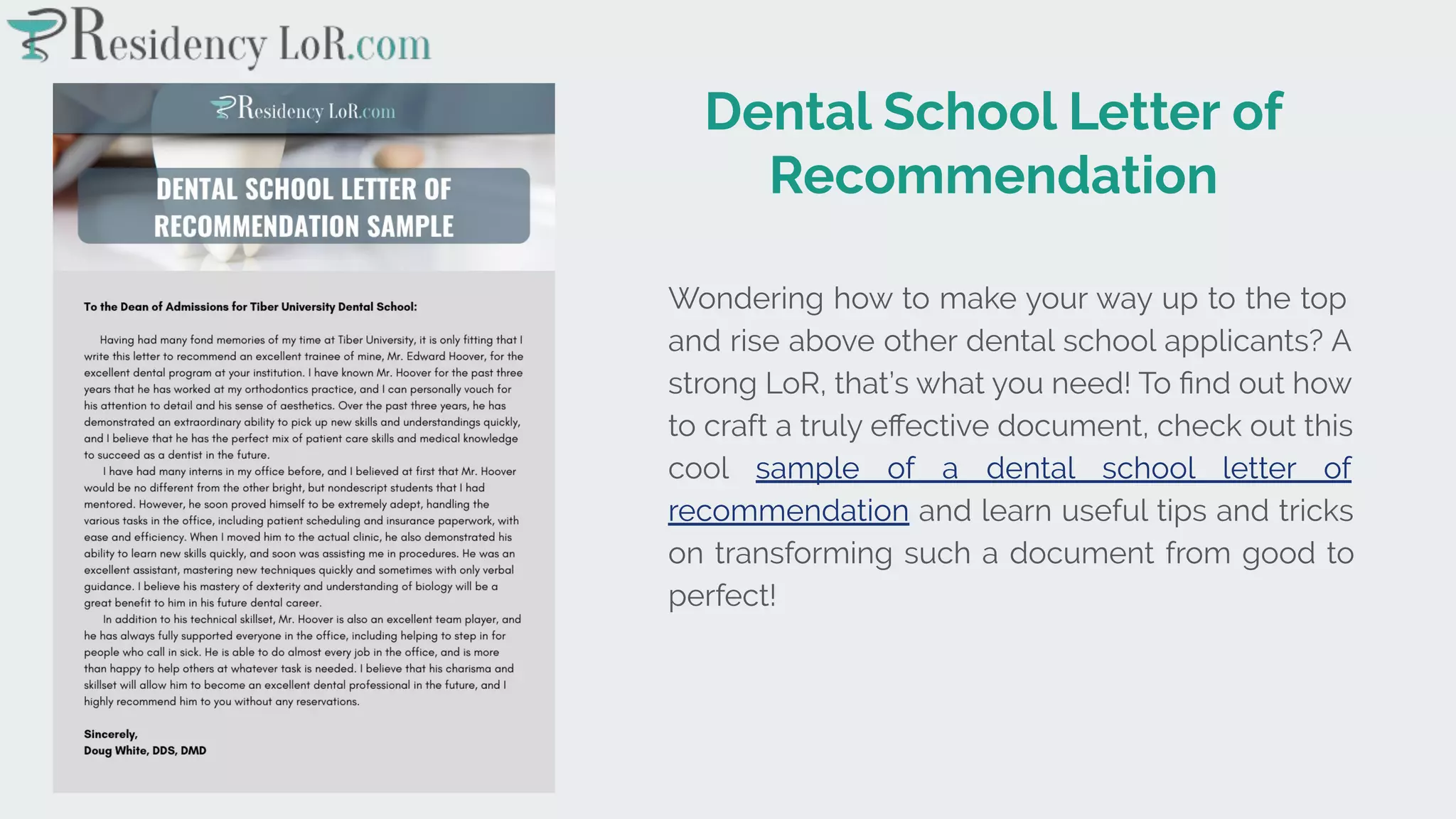 Amazing Collection of Residency Letter of Recommendation Samples | PPT
