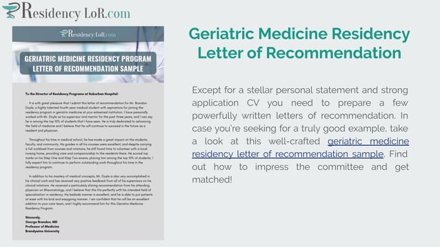Amazing Collection of Residency Letter of Recommendation Samples | PPT