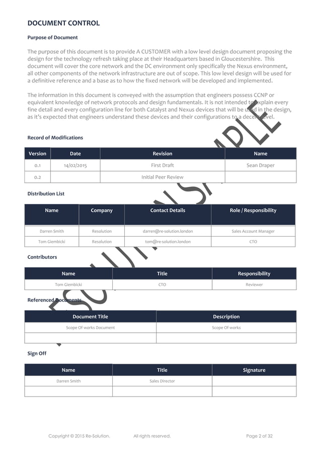 Sample lld document v1.0 | PDF