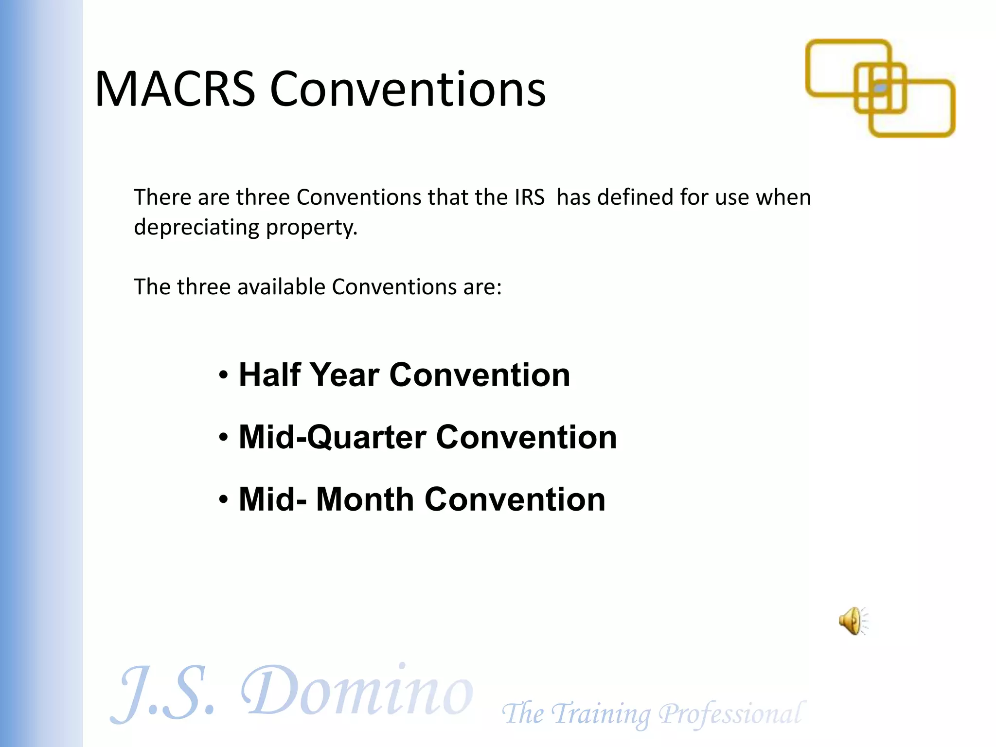 Sample MACRS Depreciation | PPSX