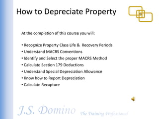 Sample MACRS Depreciation | PPSX