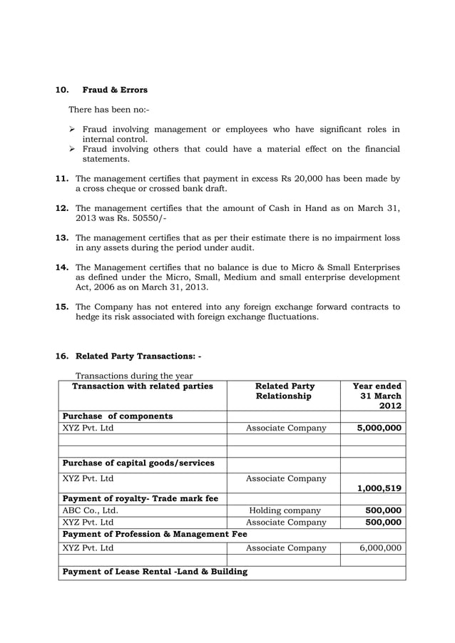 Sample Management Representation Letter | DOCX | Business Accounting ...