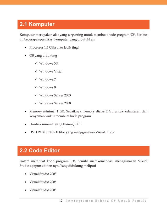 Seri Belajar Mandiri - Pemrograman C# Untuk Pemula | PDF