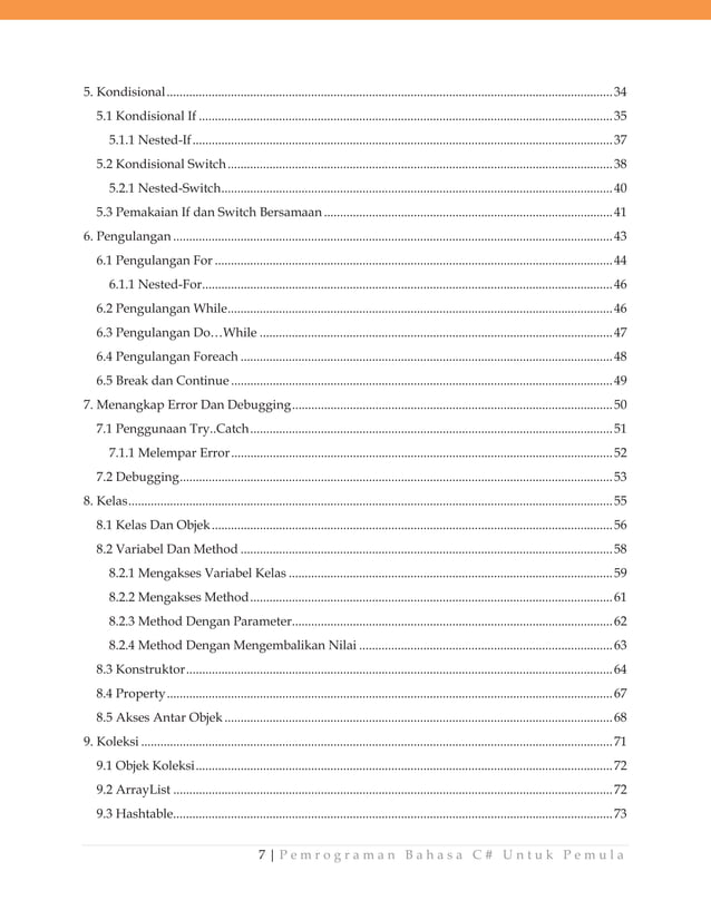Seri Belajar Mandiri - Pemrograman C# Untuk Pemula | PDF