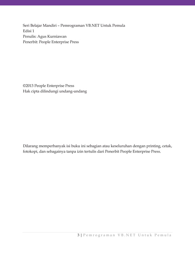 Seri Belajar Mandiri – Pemrograman VB.NET Untuk Pemula | PDF