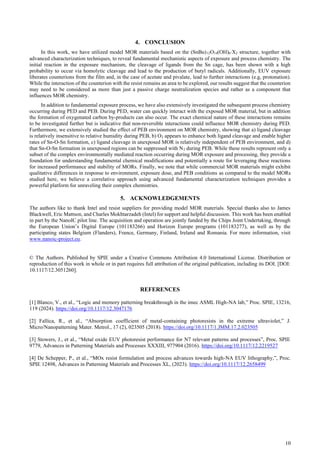 Fundamental Insights into Exposure and Process Chemistry for Enhanced ...