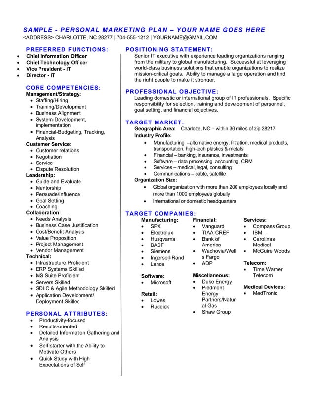 Sample Marketing Plan | DOC