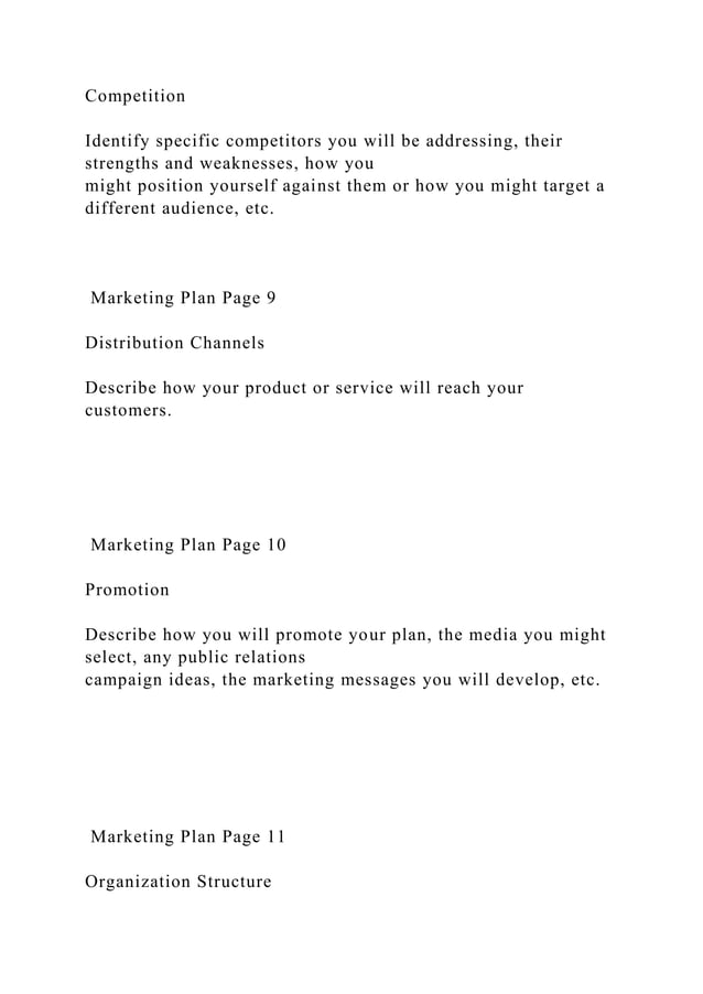 (Sample Marketing Plan Template) Marketing Plan .docx