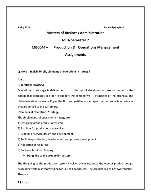 SOLVED SMU MBA ASSIGNMENTS AVAILABLE.... | PDF