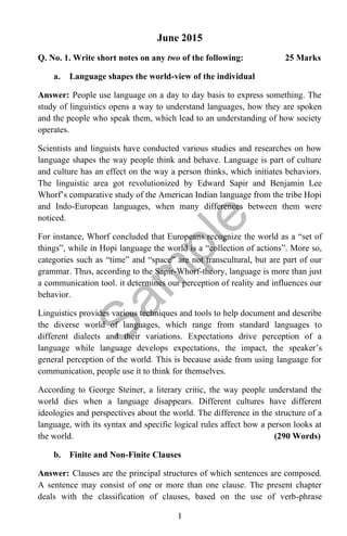 MEG004 Aspects of Language | PDF