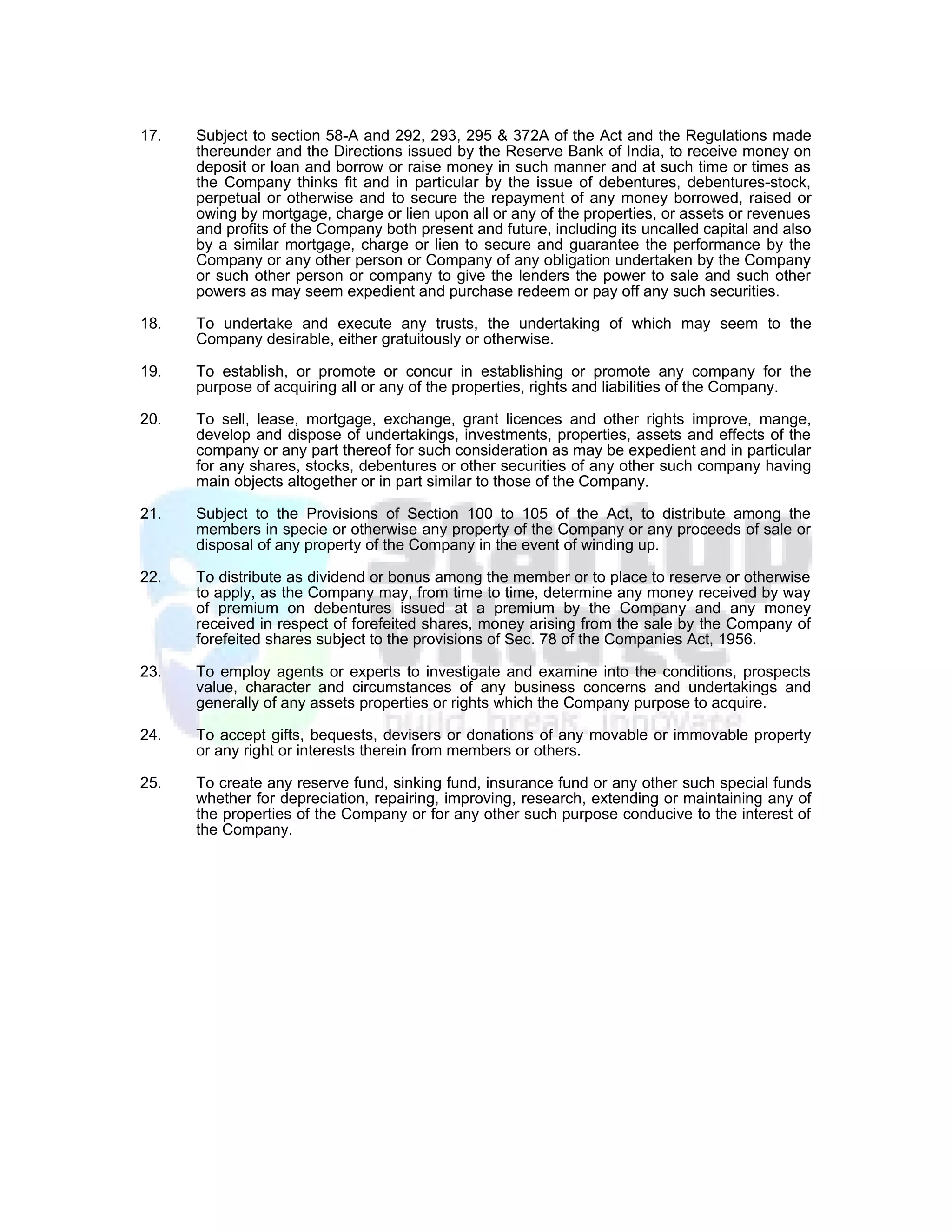 Sample Memorandum of Association | DOC