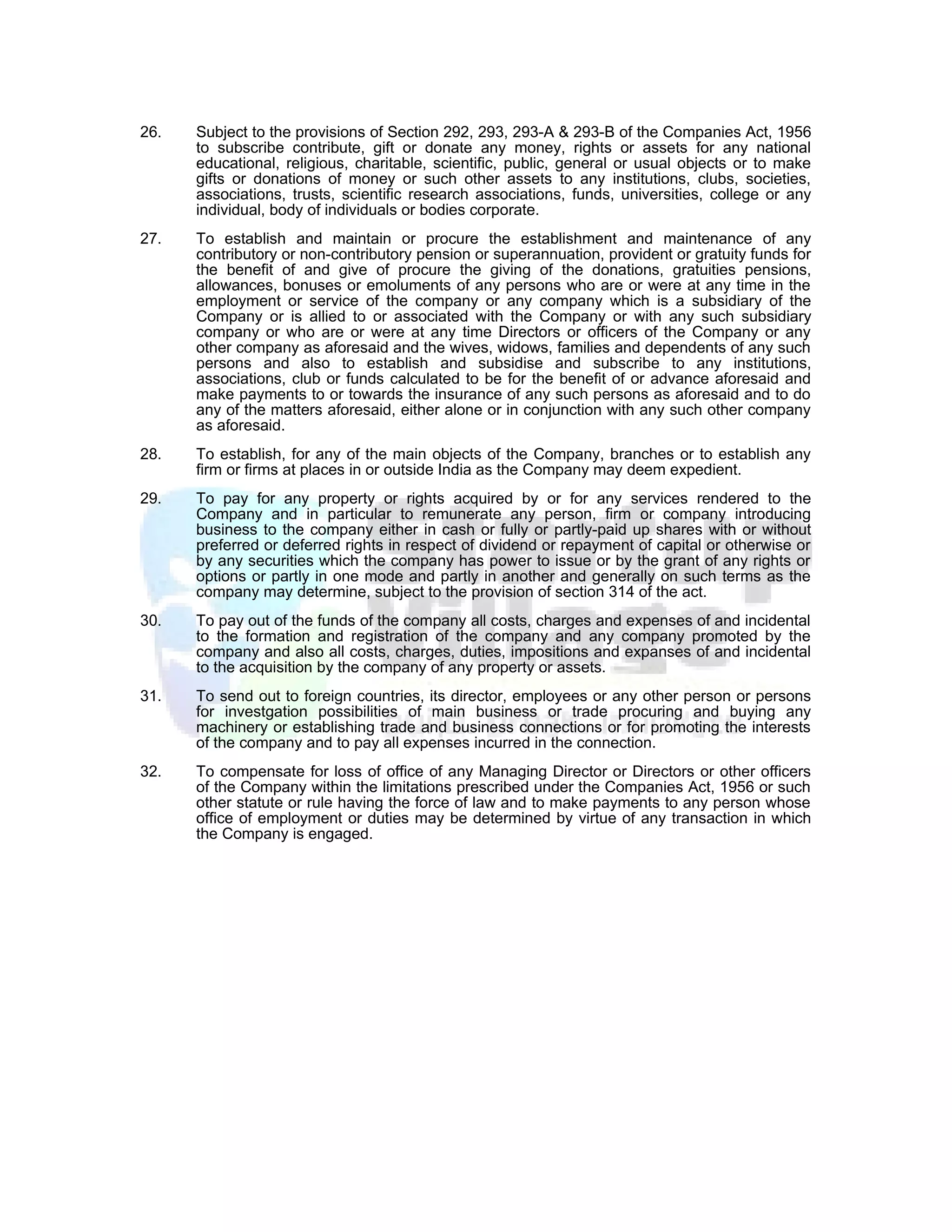 Sample Memorandum of Association | DOC