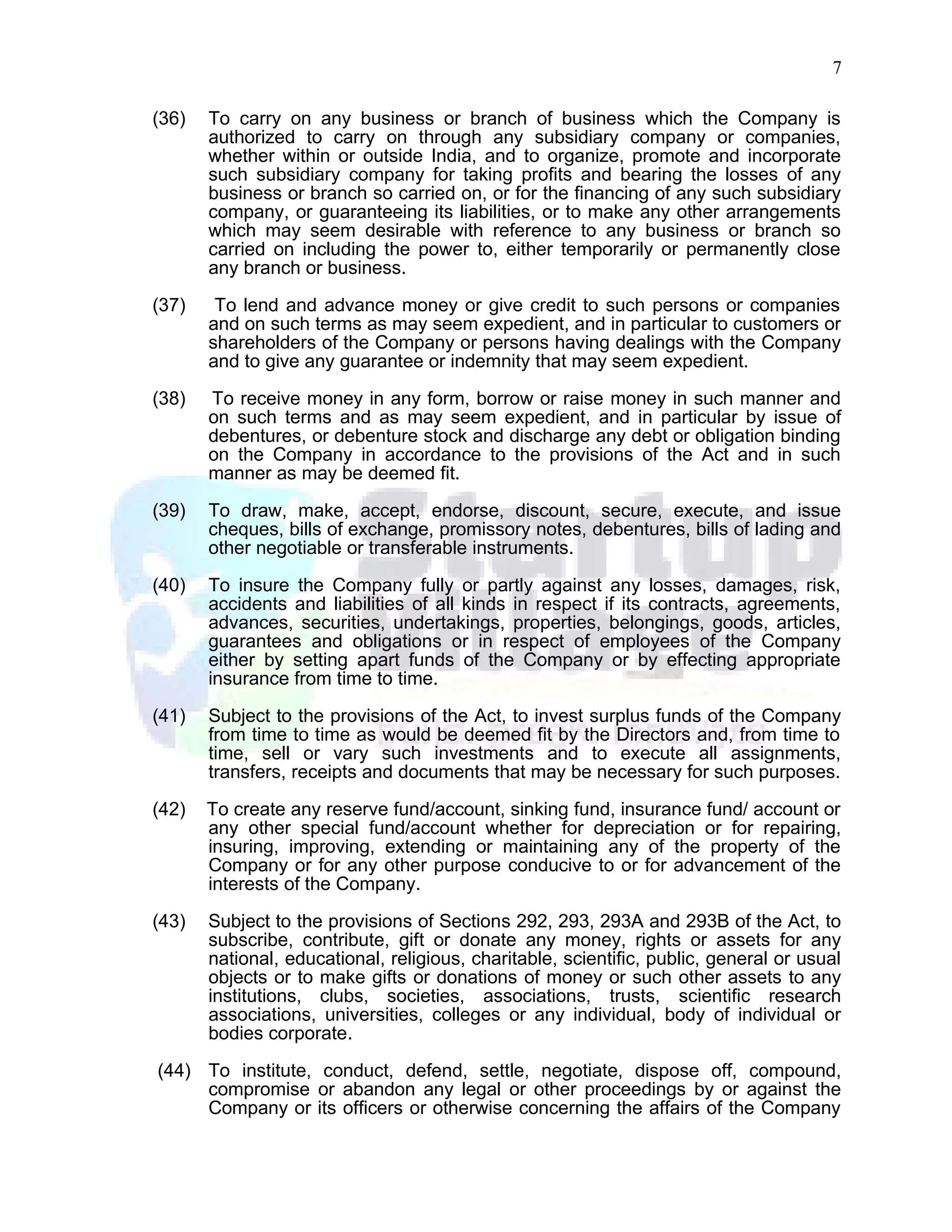Sample Memorandum of Association (IT Firm) | DOC