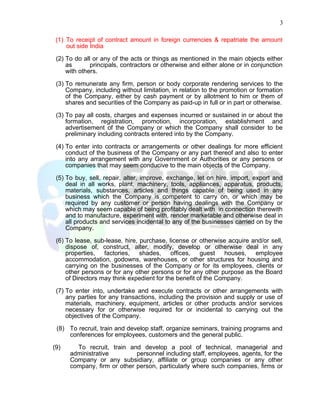 Sample Memorandum of Association (IT Firm) | DOC