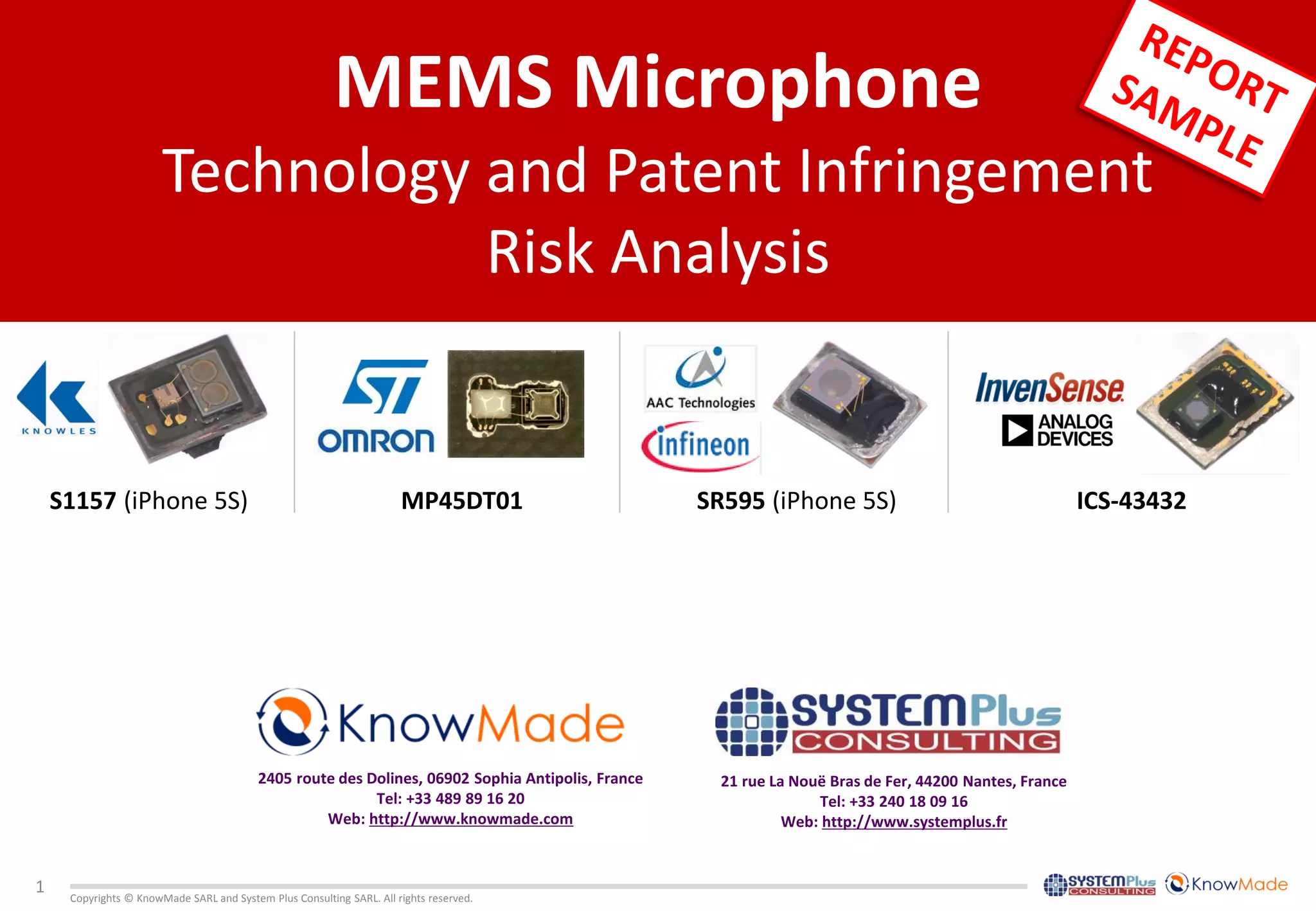 Sample MEMS Microphone Technology and Patent Infringement Risk Analysis ...