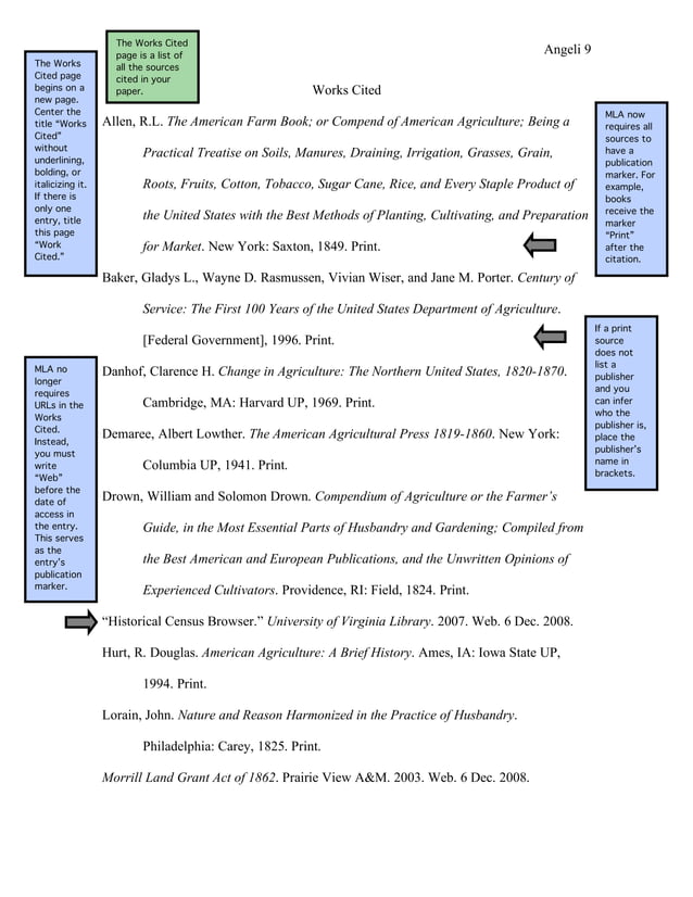 Sample mla 7 paper w annotations from owl at purdue university | PDF