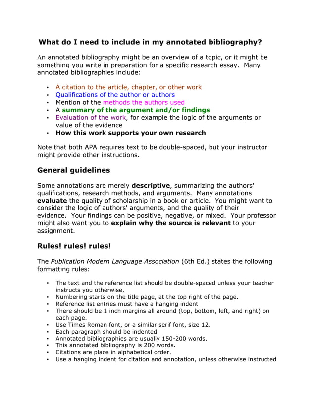 Sample MLA Annotated Bibliography | PDF | Education