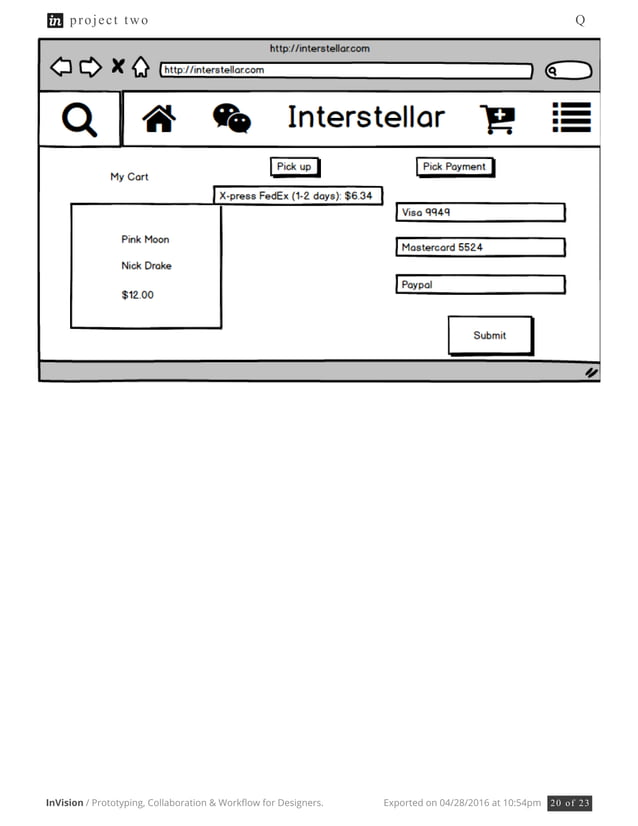 Interstellar Interactive Mockup 1 | PDF