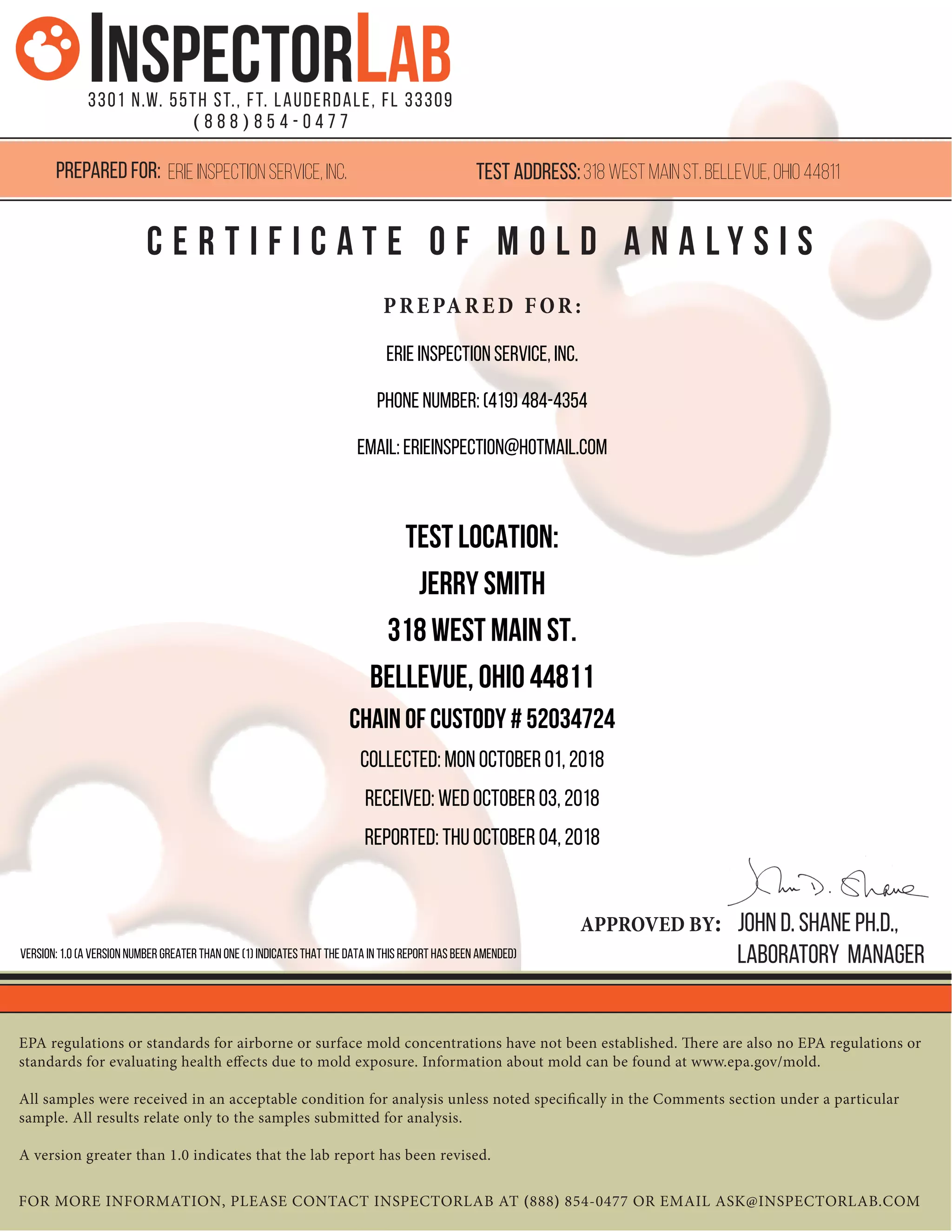 Sample Mold Report | PDF