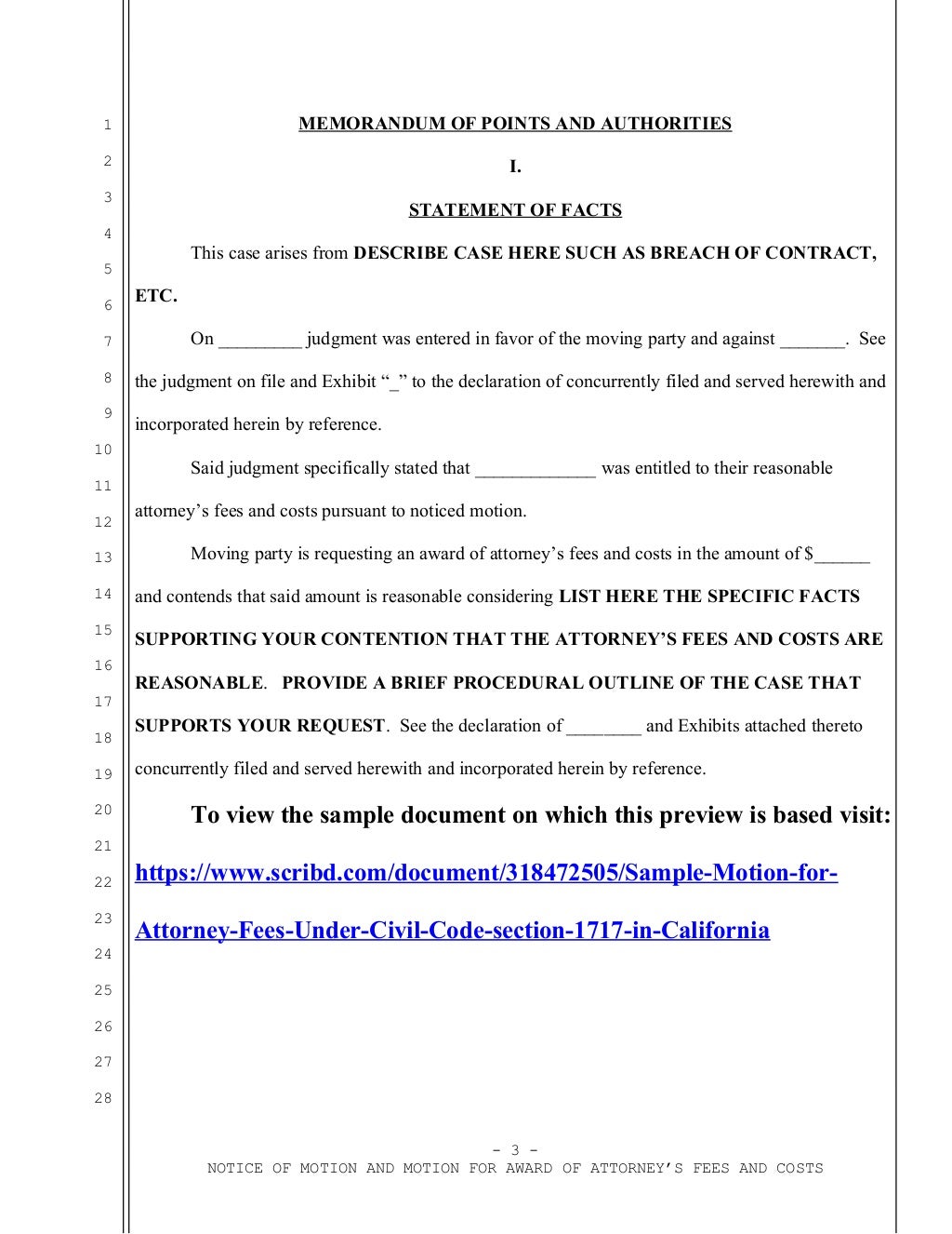 Sample Motion For Attorney Fees In California sample-motion-for-attorney-fees-in-california
